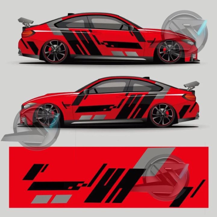 （Ready Stock) S962# Universal Side Car Body Racing Vinyl Decal Sticker ...