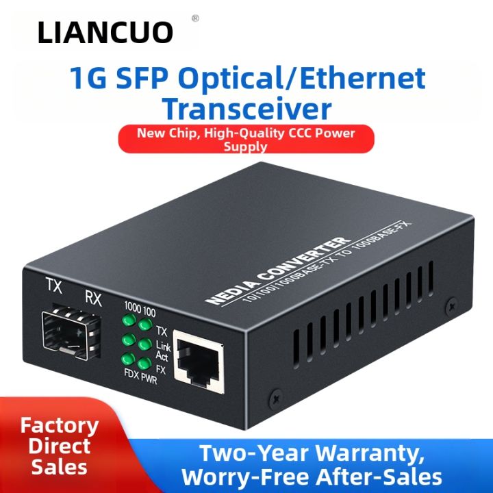 1000Mbps 1-Port Fiber Optic Transceiver with External Power Supply ...