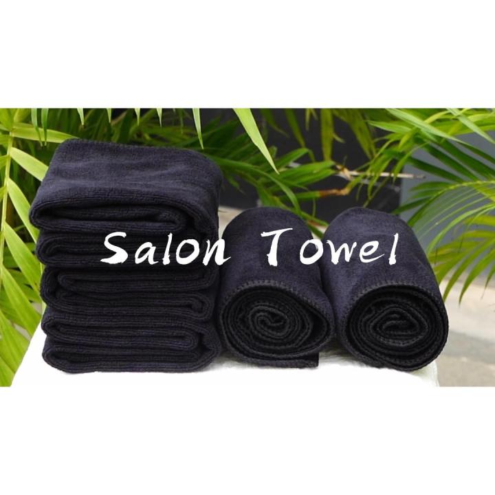 Black Towel Microfiber Fabric 40cmx80cm / 35cmx75cm for Salon Bath Use ...