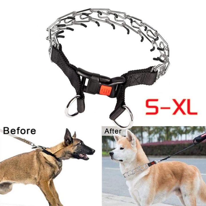 Dog Prong Training Collar Adjustable Stainless Steel Choke Pinch Dog ...