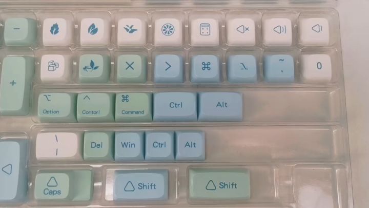 Ice Crystals Mint Keycaps XDA Profile PBT Sublimation For Keyboard ...