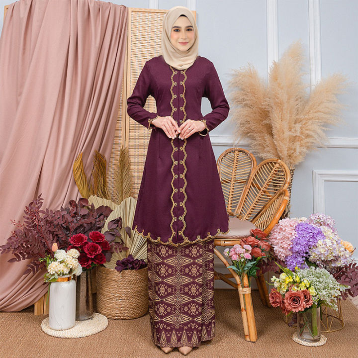 Baju Kurung Kedah Modern Nikah Tunang Italian Embroidery Cantik Baju ...
