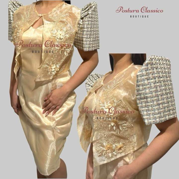 Filipiniana MC BOLERO BANIG ROUND COLLAR W/ LACE - Modern Filipiniana ...