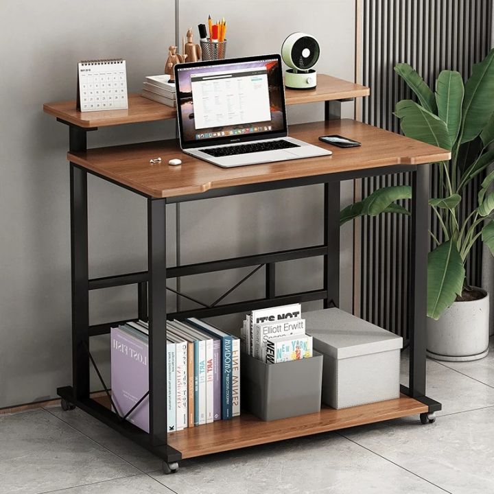 Simple Computer Desk Laptop Table Mobile Bedside Study Room Compact ...