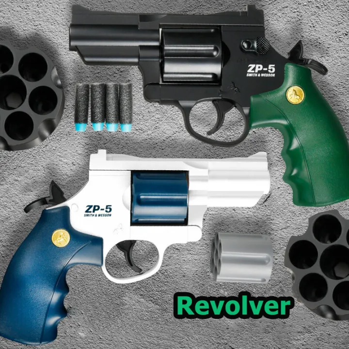 Outdoor ZP5 revolver soft bullet simulation toy gun children boy burst ...