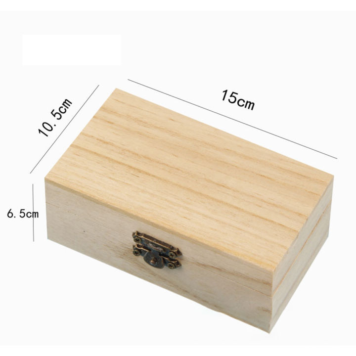 1/3pcs Log Color Scotch Plain Wood Wooden Square Hinged Storage Boxes ...