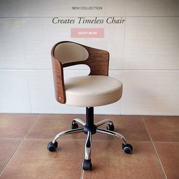 Solid Wood Computer Chair Simple Study Desk Student Adjustable Chair ...