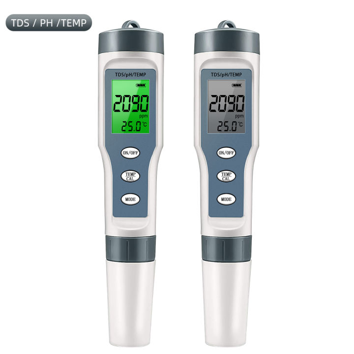 3 in 1 Temp TDS PH Meter Digital Water Quality Purity Tester Portable ...