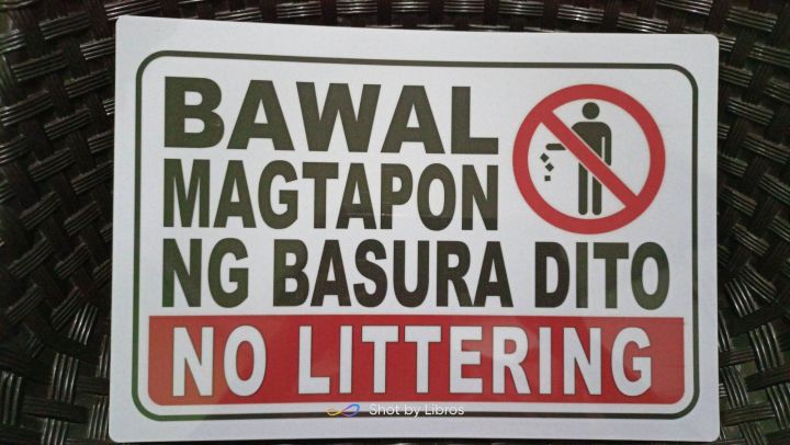 Ni Littering Bawal Magtapon ng Basura Dito Signage A4 Size PVC Plastic ...