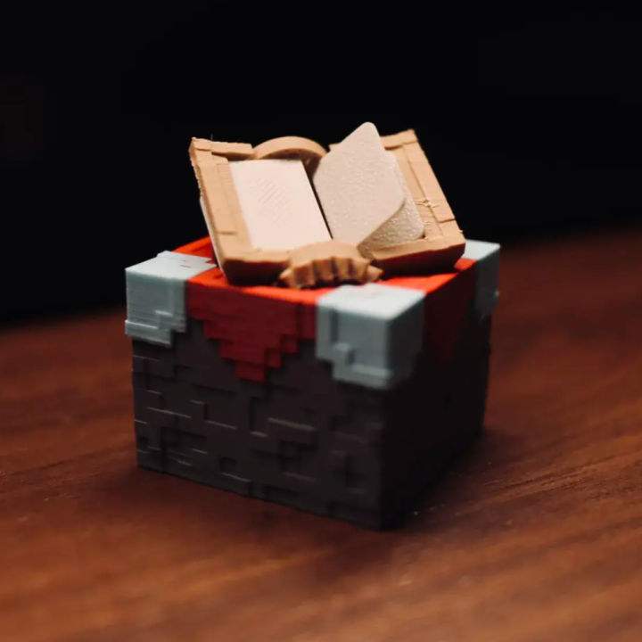 Minecraft Game Themed Moveable Page Flip Enchanted Table Statue Figurine Enchanted Book ...