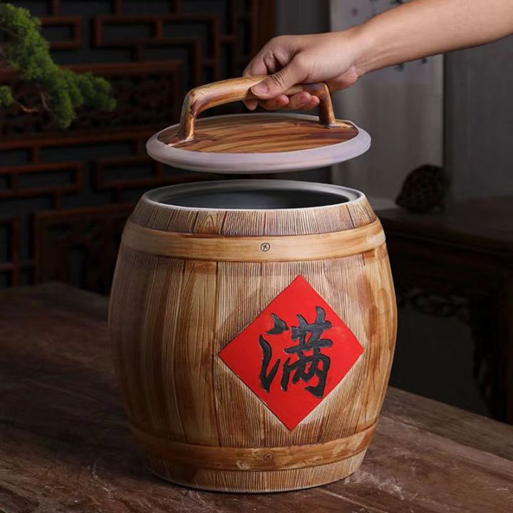 ceramic rice storage clay jar ceramic rice dispenser 10kg food storage ...