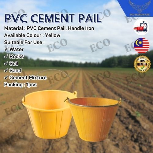 Happyhome66 High Quality PVC Yellow Cement Pail/Steel Handle/Baldi ...