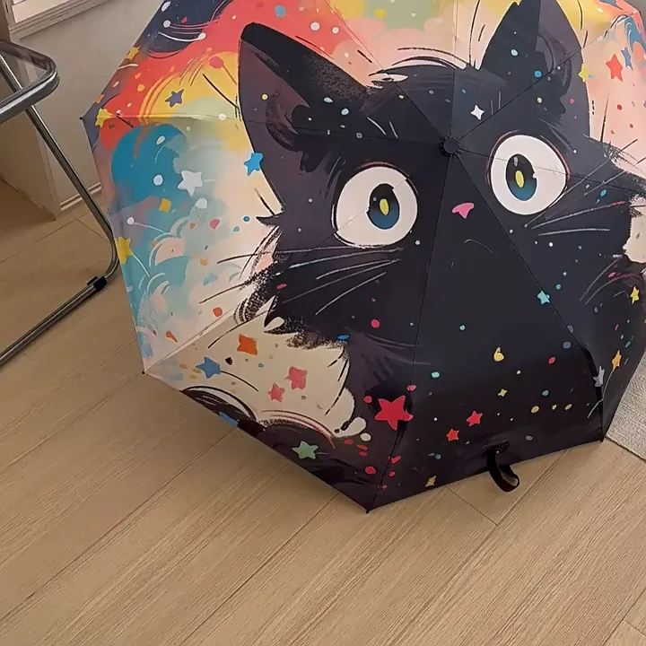 Cartoon folding umbrella Automatic sunscreen aesthetic umbrella UV ...