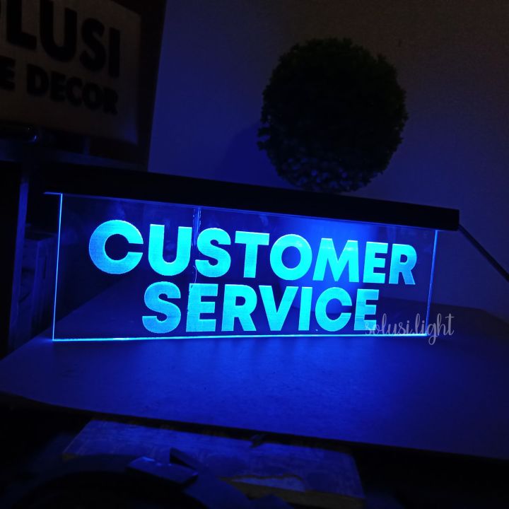 Lampu Akrilik CUSTOMER SERVICE 30 x 10cm - Tulisan Customer Service LED ...