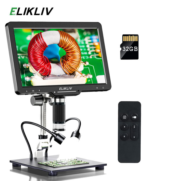 Elikliv EDM501 HDMI Digital Microscope with 10.1" IPS Screen - 1200X ...