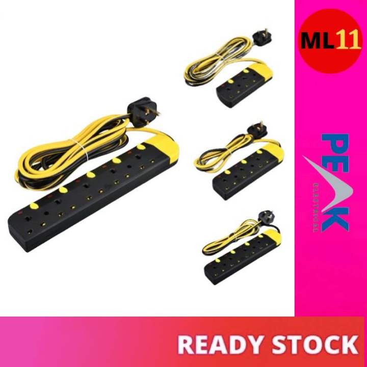 Sirim Peak Surge Protector 3 Pin Plug Trailing Socket Extension Plug Socket With Neon 2 3 4 5