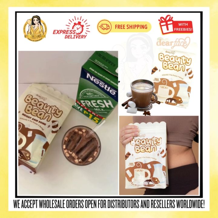 Dear Face Beauty Bean CHOCO MALLOWS Weight Gain Drink 10 Sachets X 22g ...