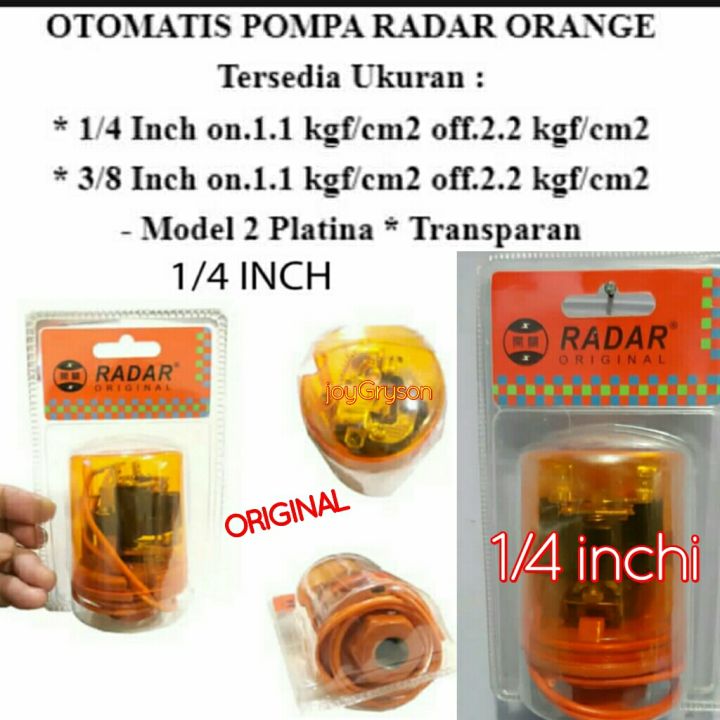 RADAR OTOMATIS POMPA 1/4 INCH OTOMATIS PRESSURE SWITCH POMPA AIR 1/4 ...