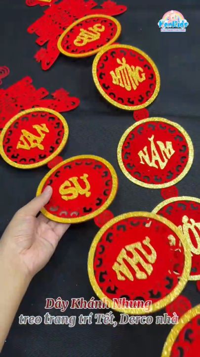 1 cặp Dây Khánh Nhung trang trí Tết, derco nhà, treo cửa 2024 (24*113cm) - SP0467 | Lazada.vn