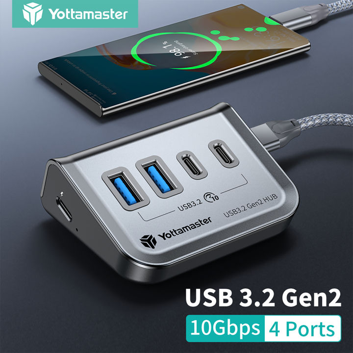 Yottamaster 10Gbps USB3.2 Gen2 Type C HUB 4 Ports 7 Ports PD60W High Speed Multifunctional ...