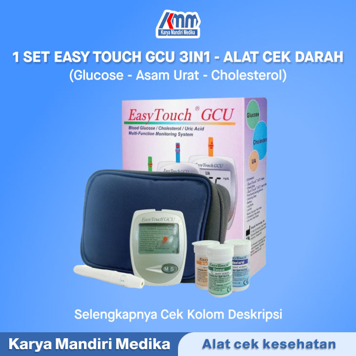 Alat GCU Easy Touch 3IN1 Multicheck || Alat Test Gula Darah Glucometer ...