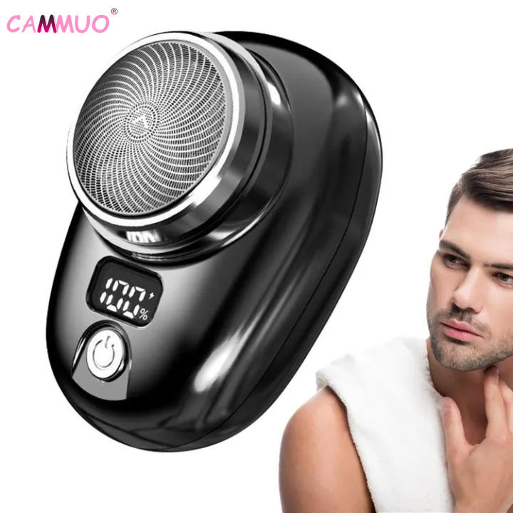 Cammuo Men's Mini Electric Shaver Pocket Size Face Beard Razor USB ...