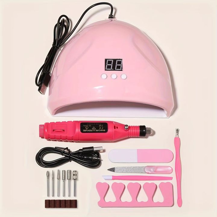 LINMANDA Professional USB Electric Nail Drill Polish File Kit with UV ...