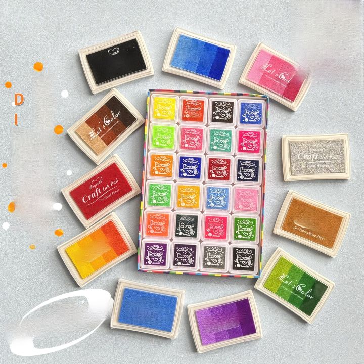 Colorful DIY Rubber Stamp Ink Pad Children's Finger Painting Gradient ...