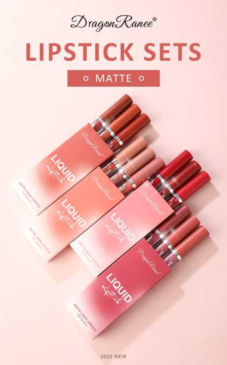 Lipstik Dragon Ranee Liquid Matte/Lipglos Set isi 3 pcs | Lazada Indonesia