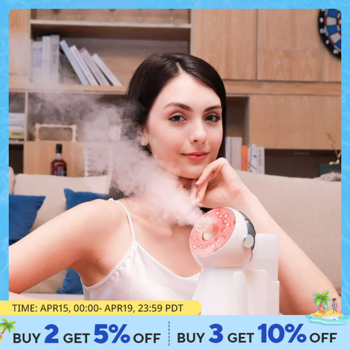 เครื่องพ่นไอน้ำให้ใบหน้าด้วยความร้อนโฟตอนนาโน7สีเครื่องดูดสิวซาวน่าการ ...