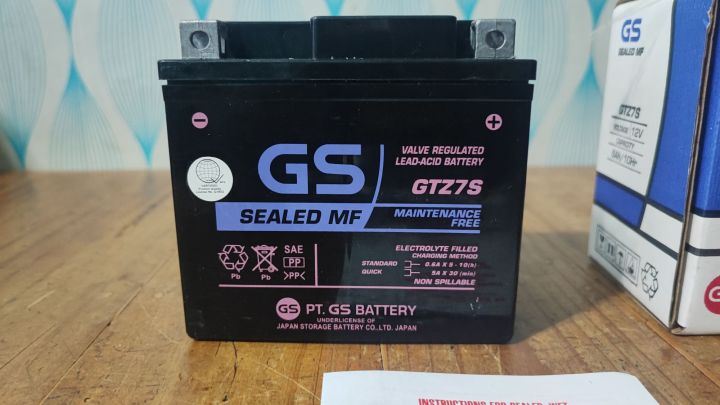 GS BATTERY GTZ7S 12V FOR HONDA CLICK 125/150 V2/SUZUKI RAIDER CARB/ADV ...