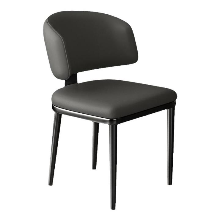 Luxurious Leather Dining Chair Metal Frame Soft Back Designer Style ...