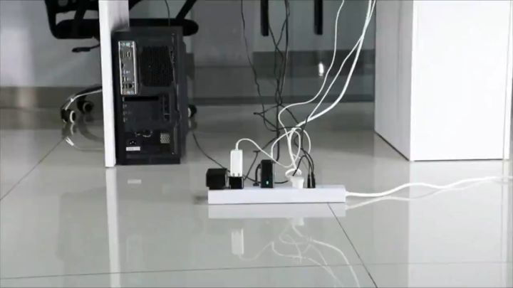 Cable management under table Retractable Design Storage Rack Desk ...