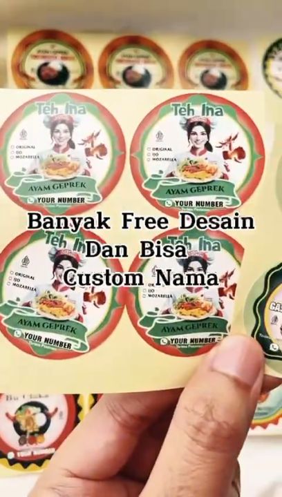 2-4 Sticker Kemasan Makanan Umkm Cetak Stiker Label Produk Ayam Geprek ...