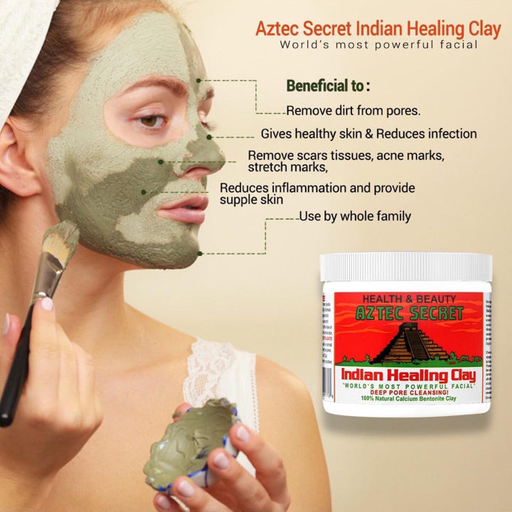 New Lot 🎯 Aztec Clay Secret Indian Healing Clay ขนาด50 g. กระปุก 454g ...