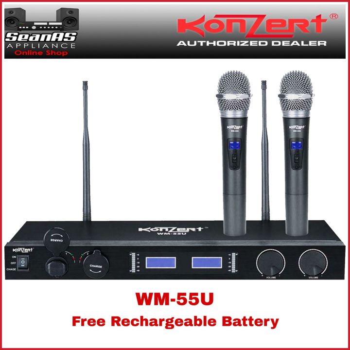 Original Konzert WM-55U Dual Channel UHF Wireless Microphone ...