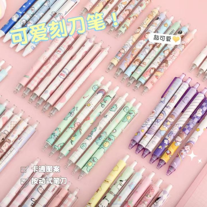 【Ready Stock】Cartoon cute Retractable Pen Cutter Knife Washi Sticker ...