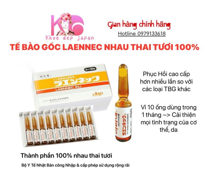 Vỉ 10 ống Tiêm Tế bào gốc nhau thai tươi Nhật Bản Laennec Placenta ...