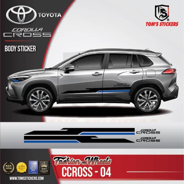 👍👍 TOYOTA COROLLA CROSS CAR BODY STICKERS SET CCROSS - 04 | Lazada