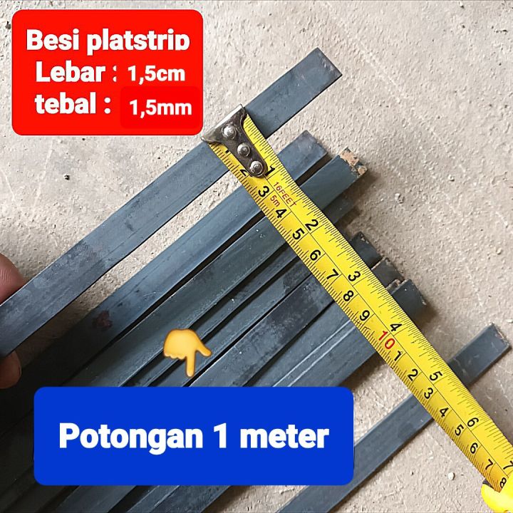 Besi plat Lebar 1,5cm tebal 1,5mm potongan 1 meter | Lazada Indonesia