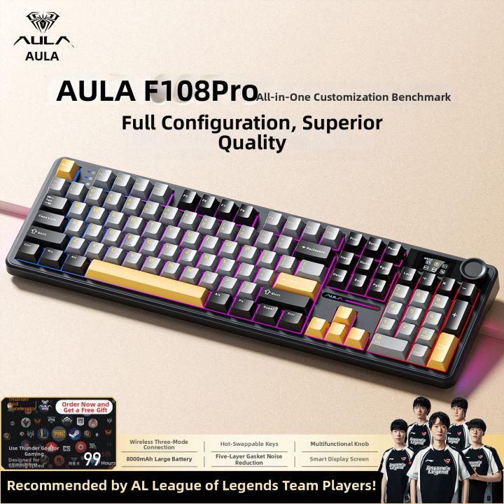 AULA | Custom Wireless Bluetooth 3-Mode Mechanical Keyboard 108-Key ...