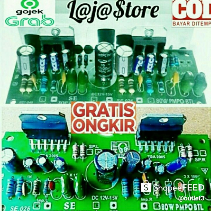 Kit Power PCB Siap pakai Amplifier 2X IC TDA 2005 BTL STEREO 80W+ Kabel ...