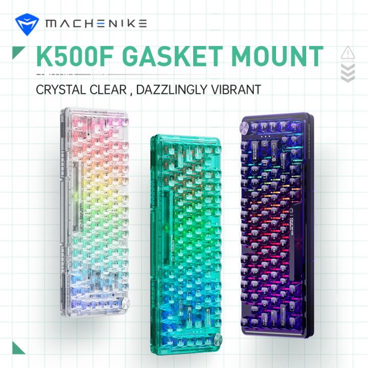 MACHENIKE K500F transparent mechanical keyboard Gasket mount wired ...