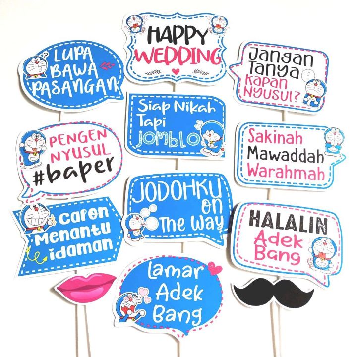 DORAEMON WEDDING PHOTO PROPS PHOTO BOOTH AKSESORIS PHOTOBOOTH WEDDING ...