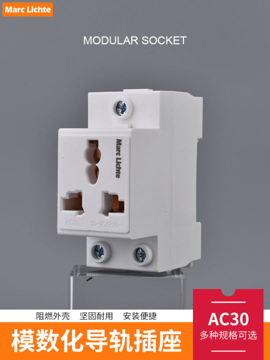 Track Mounted Modular Socket British Standard Triple Hole 10A 16A Three ...