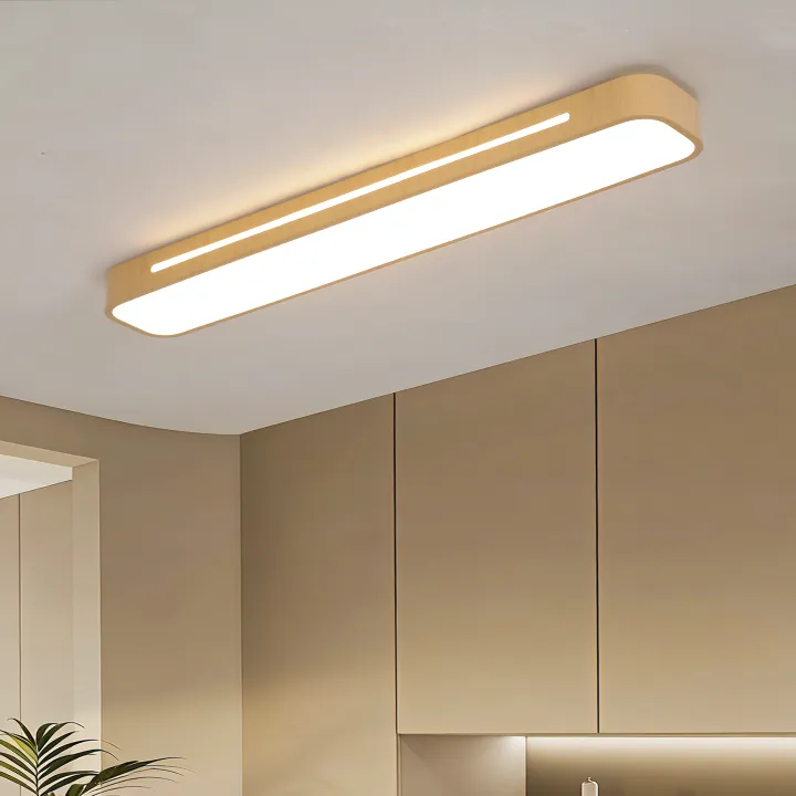 HUOHUAQIU | Vintage Style Walnut Wood Grain LED Ceiling Light | Lazada ...