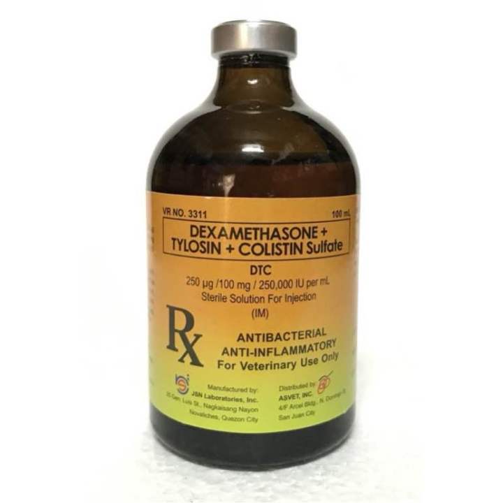 DTC 100ML (DEXAMETHASONE+TYLOSIN+COLISTIN SULFATE - ANTIBACTERIAL/ANTI ...