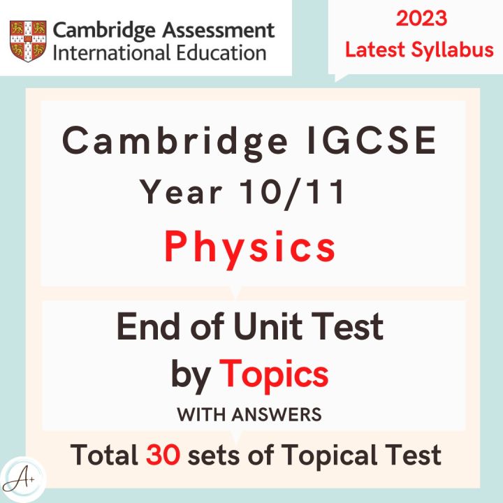 [Hardcopy]Cambridge IGCSE Physics Topical Test Paper + Answer | IGCSE ...