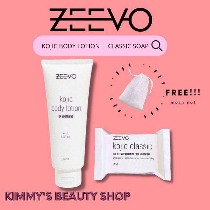 Zeevo Kojic Classic Soap + Kojic Lotion with FREE mesh net soap | Lazada PH