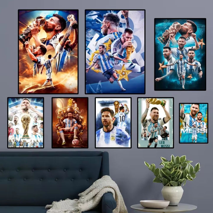 L-Lionel Foot Star M-Messi Poster Home Room Decor Livingroom Bedroom ...